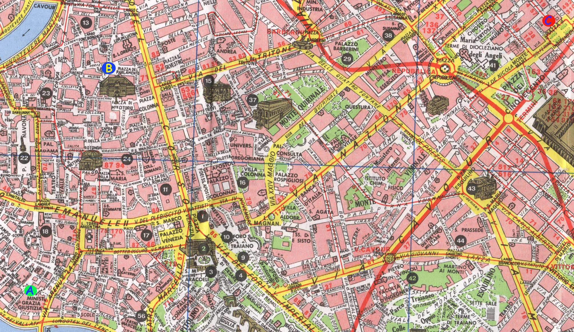 Mapa de Roma - Plano de Roma y las mejores imágenes